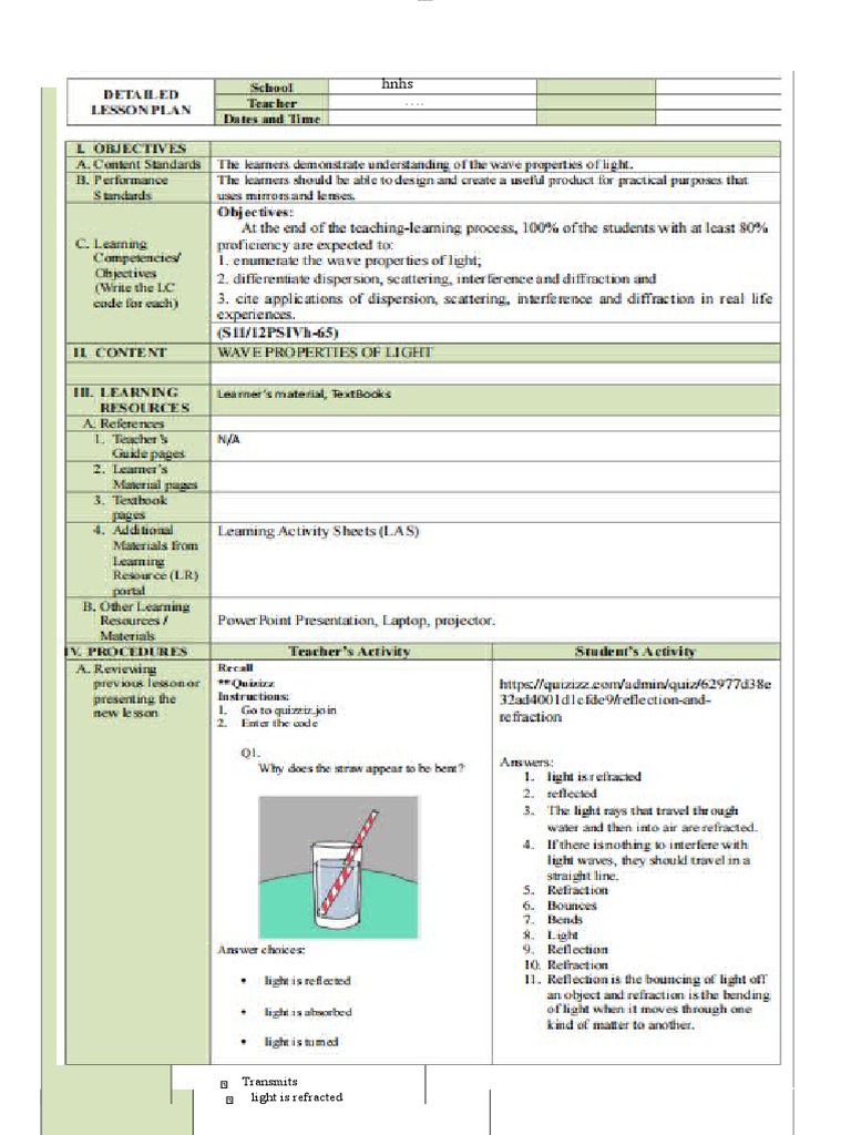 Physical Science DLP DLP | PDF | Light | Diffraction