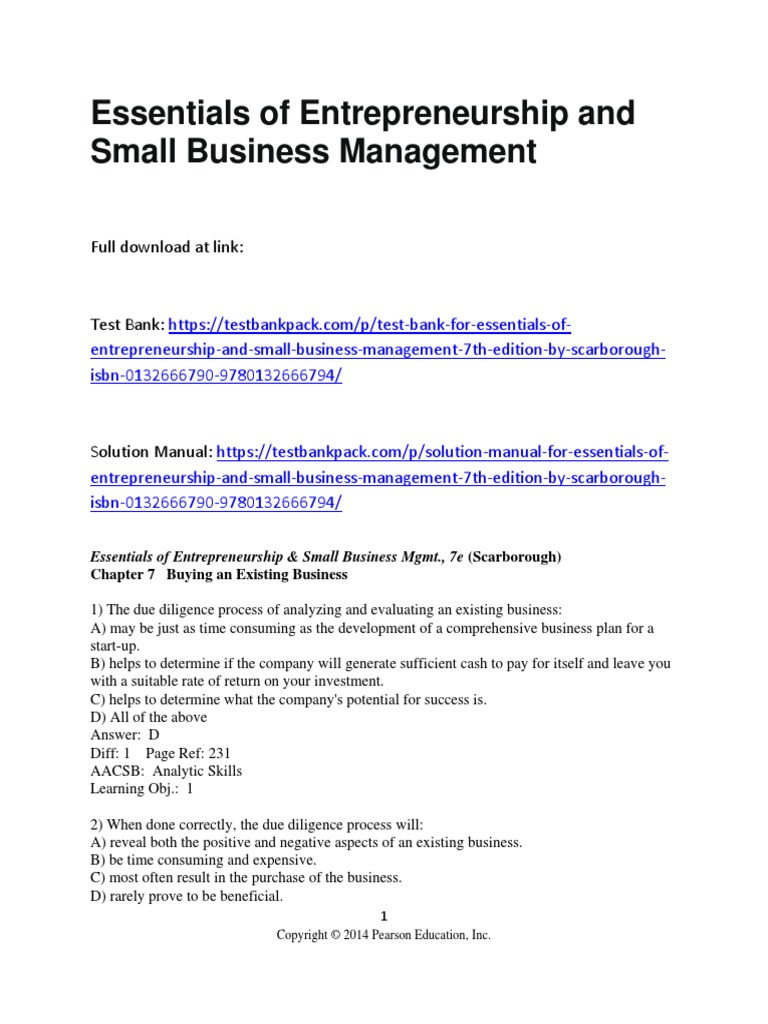 Essentials of Entrepreneurship and Small Business Management 7th ...