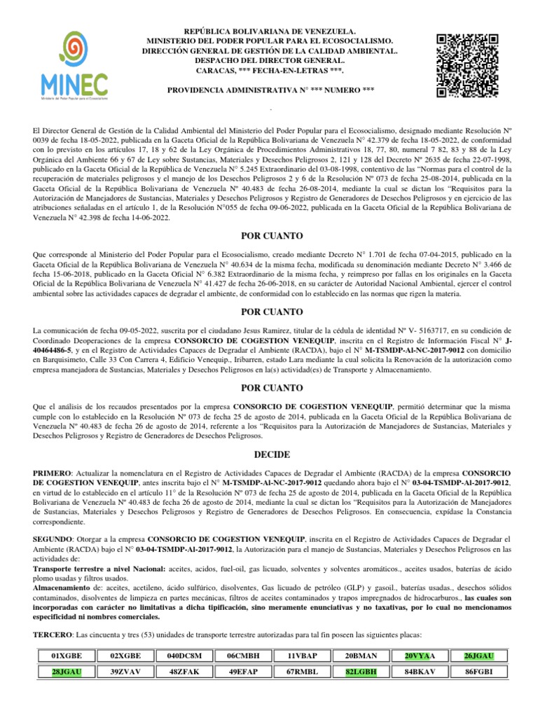 Constancia de Tramitacion Racda Manejador CCV | PDF | Póliza de seguros | Residuos