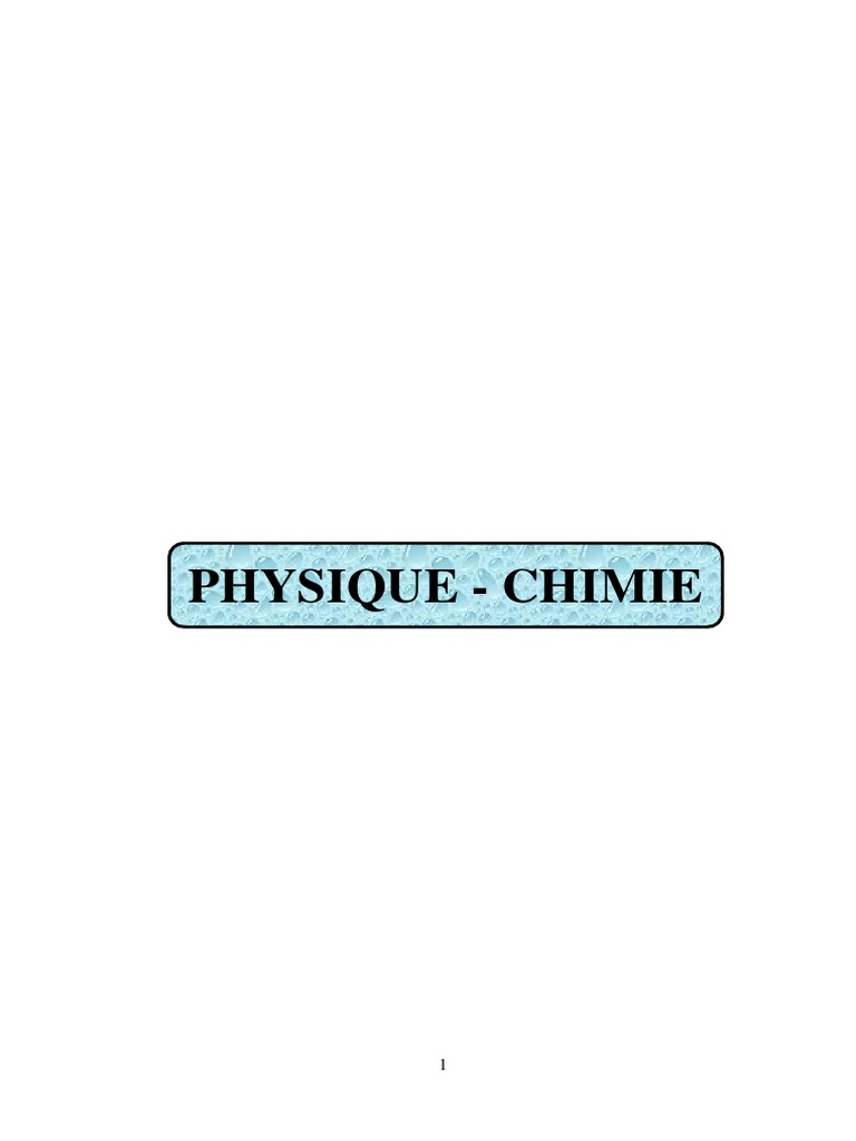 Physique Chimie | PDF