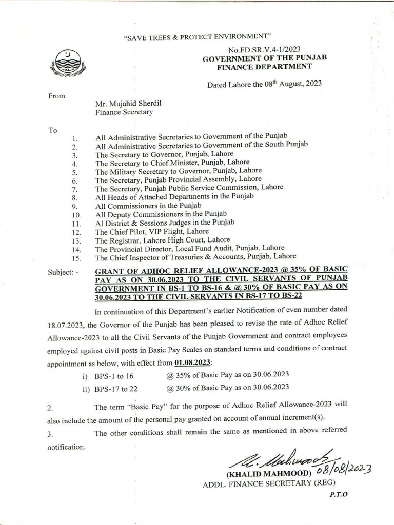 Adhoc Relief Allowance 2023 | PDF Adhoc Relief Allowance 2023 | PDF