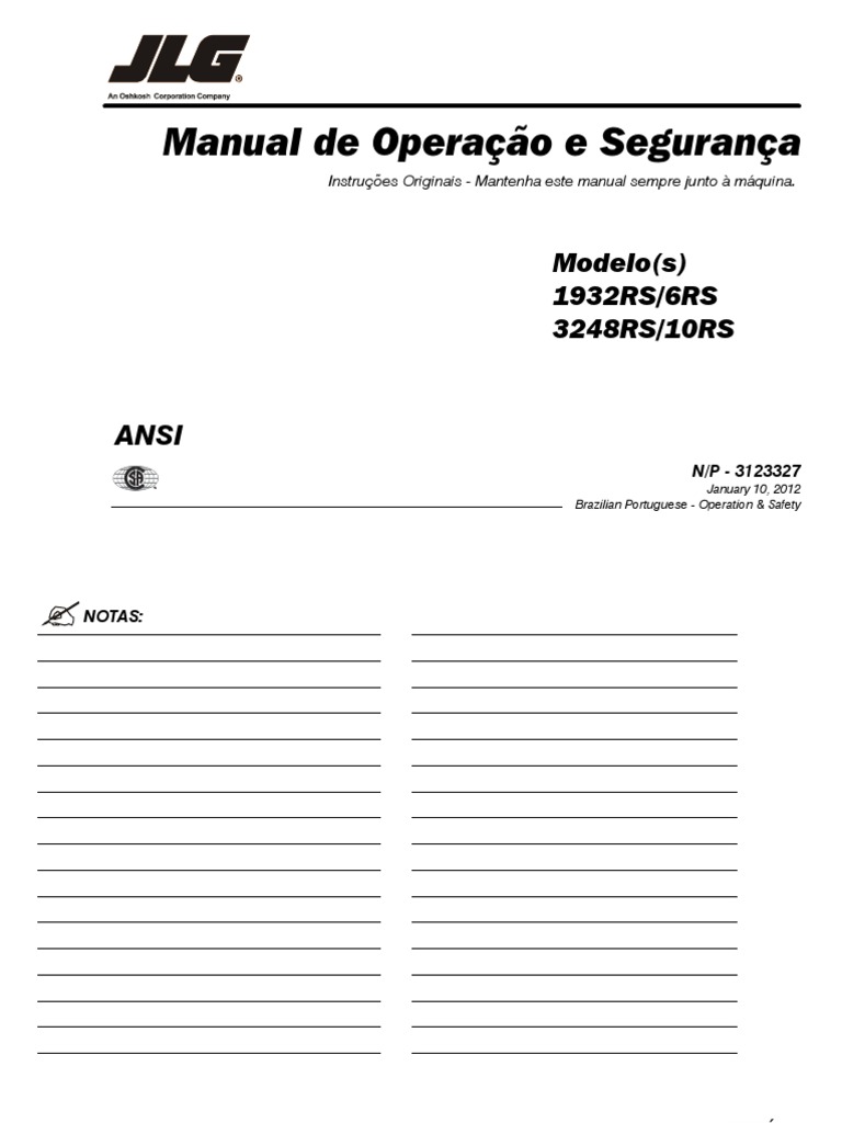 Manual de Operação e Segurança - 6RS E 10RS | PDF | Ferimento | Pneu Manual de Operação e Segurança - 6RS E 10RS | PDF | Ferimento | Pneu
