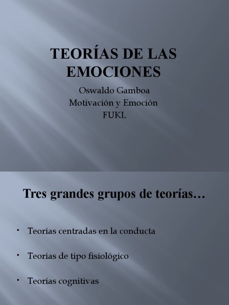 Teorías De Las Emociones Descargar Gratis Pdf Las Emociones