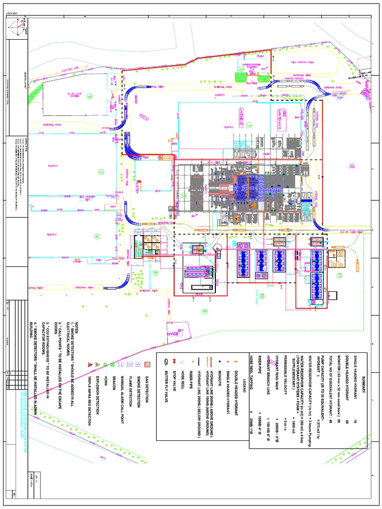 Fire Hydrant System Drawing - Chemical Plant | PDF