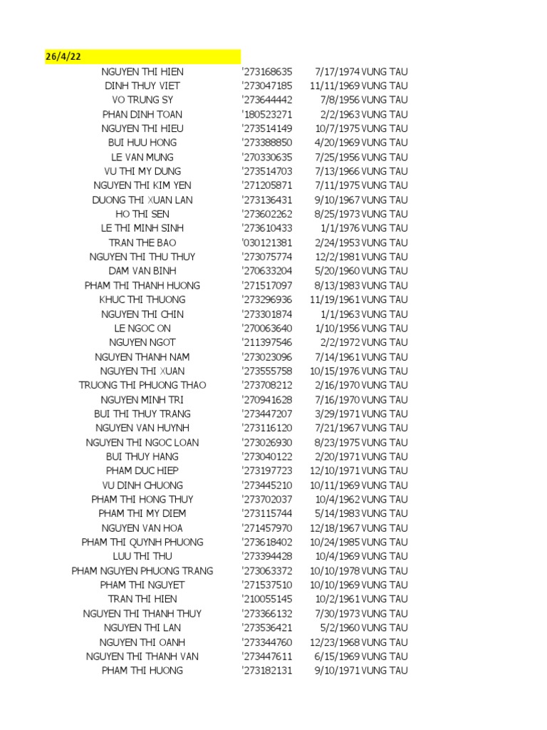 Quân (Nhã) Data Vũng Tàu 2 | PDF