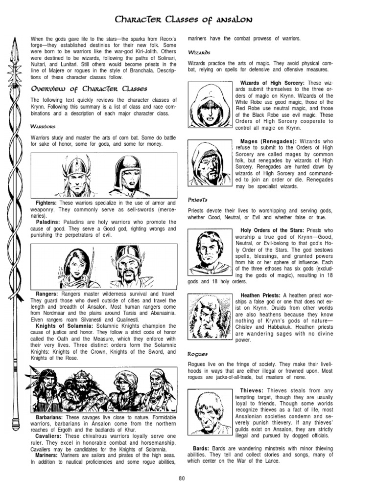 Clases para Dragonlance | Download Free PDF | Dragonlance | Knight