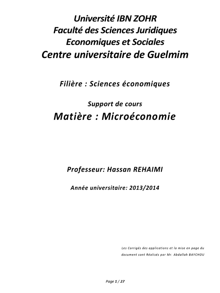 2 Cours Micro | PDF