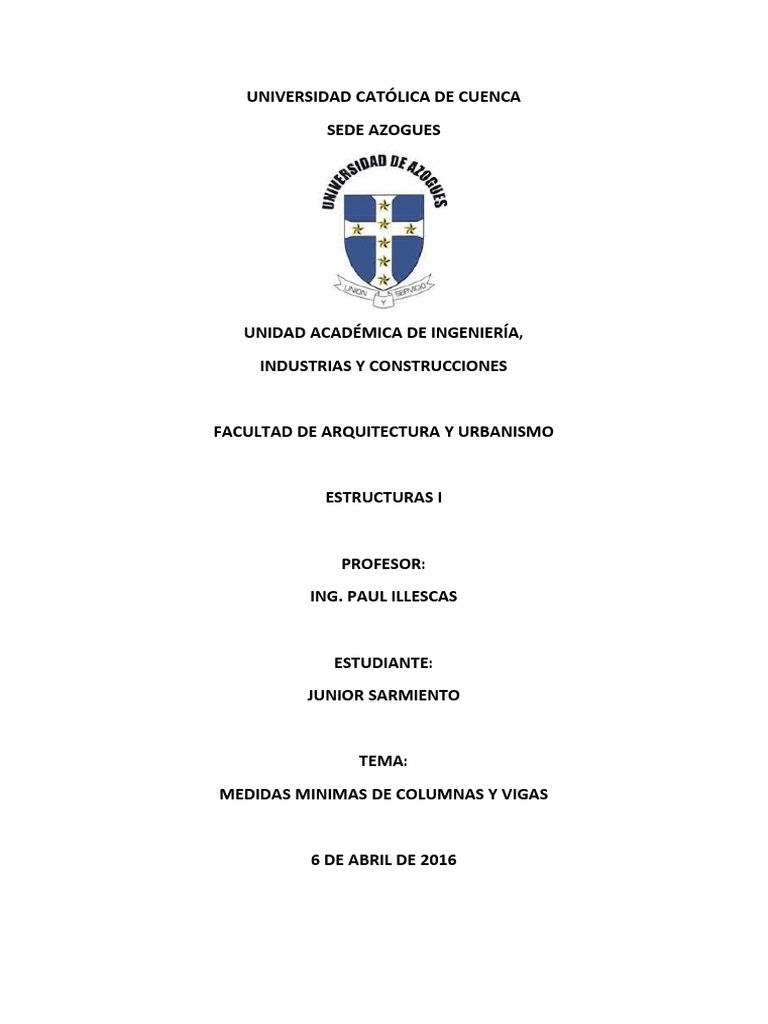 Medidas de Columnas y Vigas en Construcción | PDF | Viga (Estructura ...