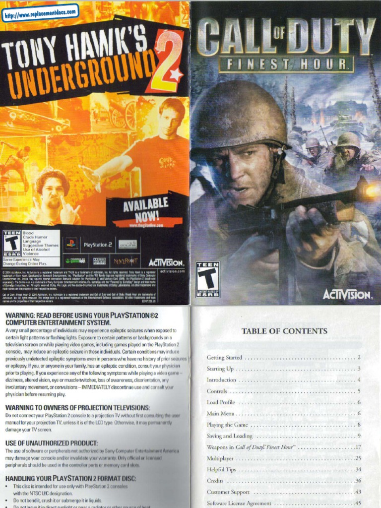 Call of Duty - Finest Hour - Manual - PS2 | PDF