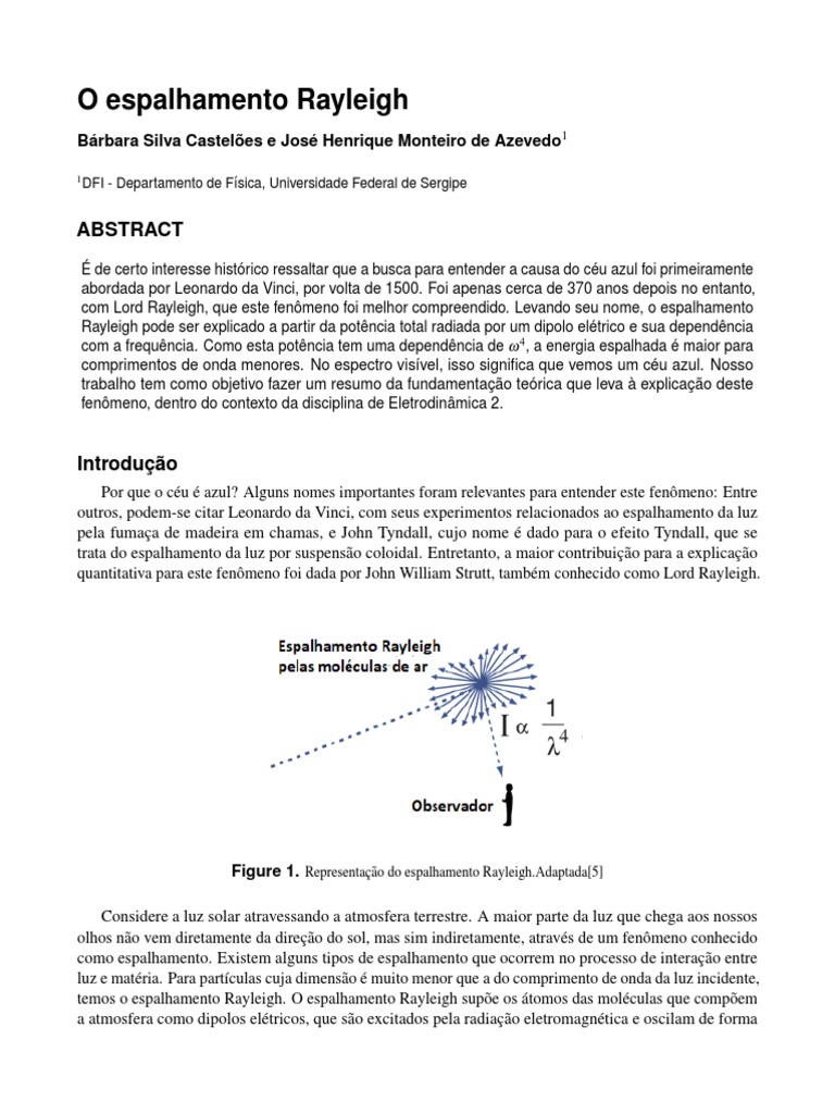 Espalhamento Rayleigh | PDF | Luz | Céu