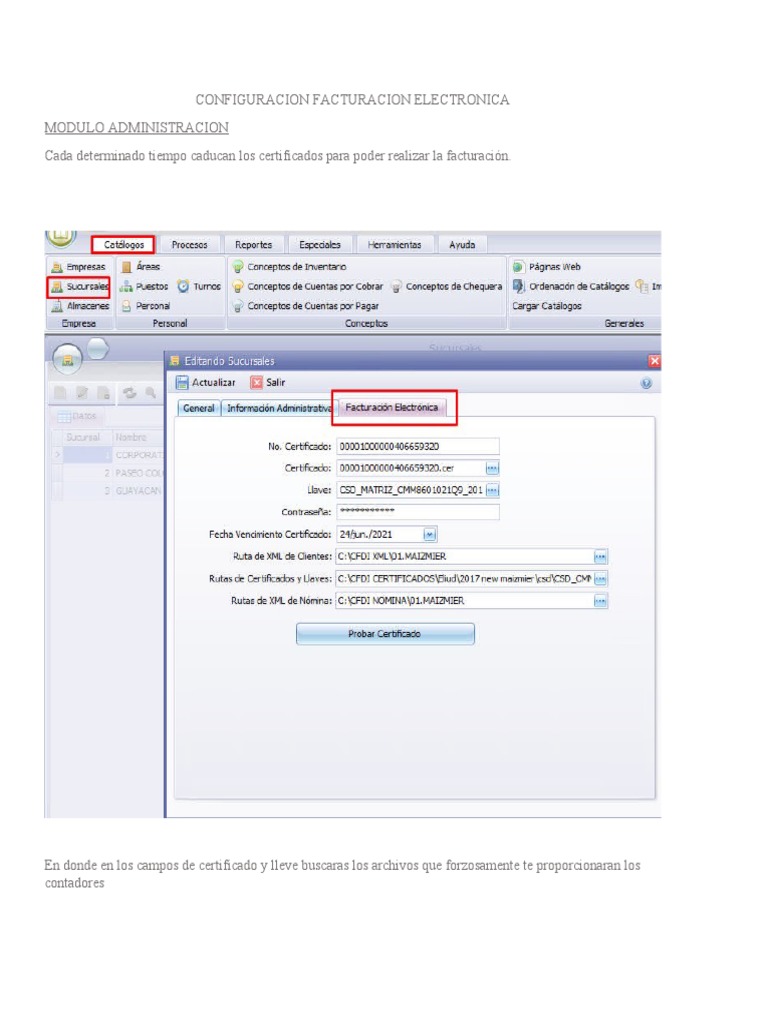 Configuración Certificados Facturacion Electronica | PDF | Informática
