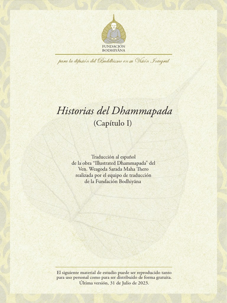 LIBRO COMPLETO Historias Del Dhammapada - Cap. I | PDF