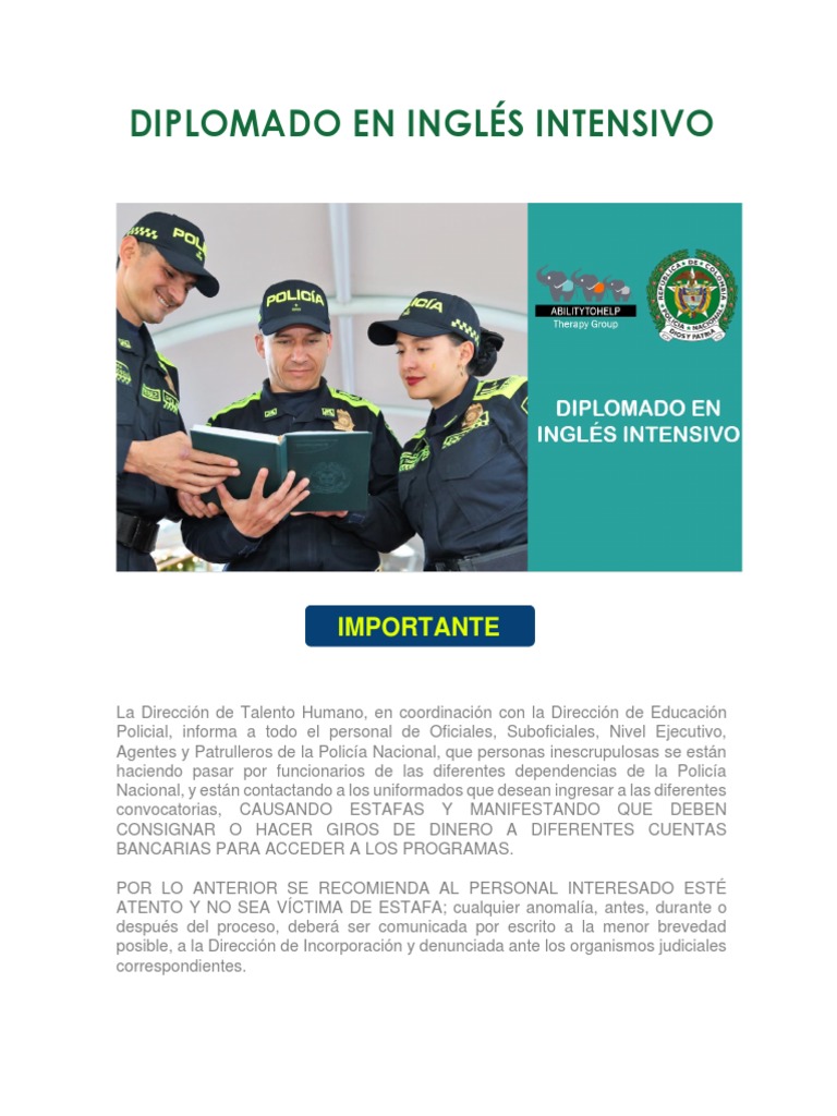 Convocatoria Final Programa de Ingles Intensivo Ability To Help | PDF