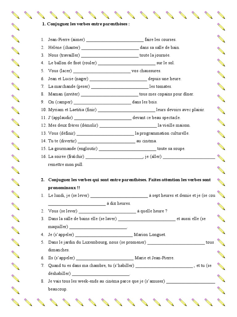 Conjugaison des verbes au passé récent | PDF | Arts du langage et ...