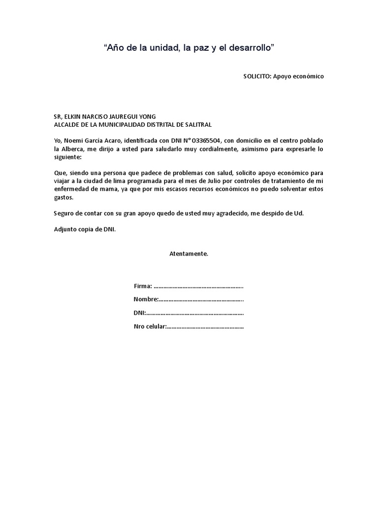 Solicitud Ayuda Humanitaria | PDF