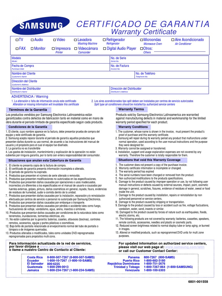 Certificado Garantia | PDF | Tecnología de información y comunicaciones ...