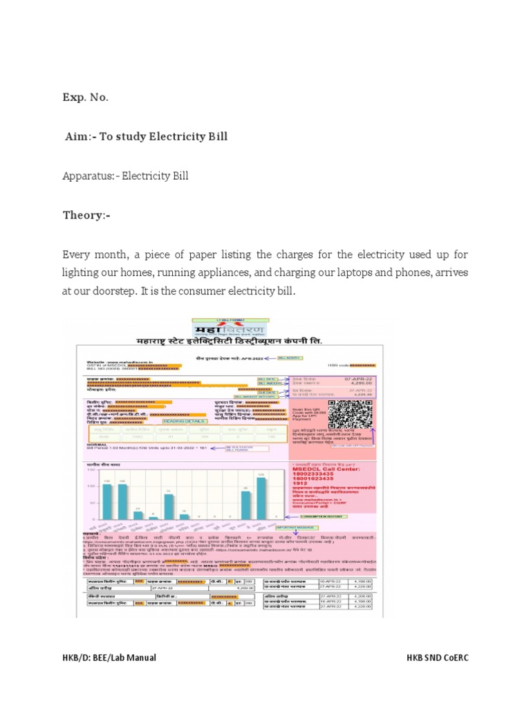 Study of Electicity Bill | PDF