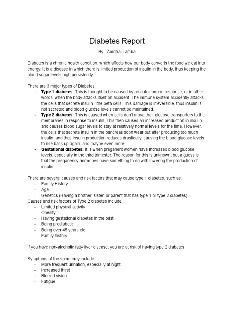 Diabetes: Understanding & Management | PDF | Insulin | Carbohydrates