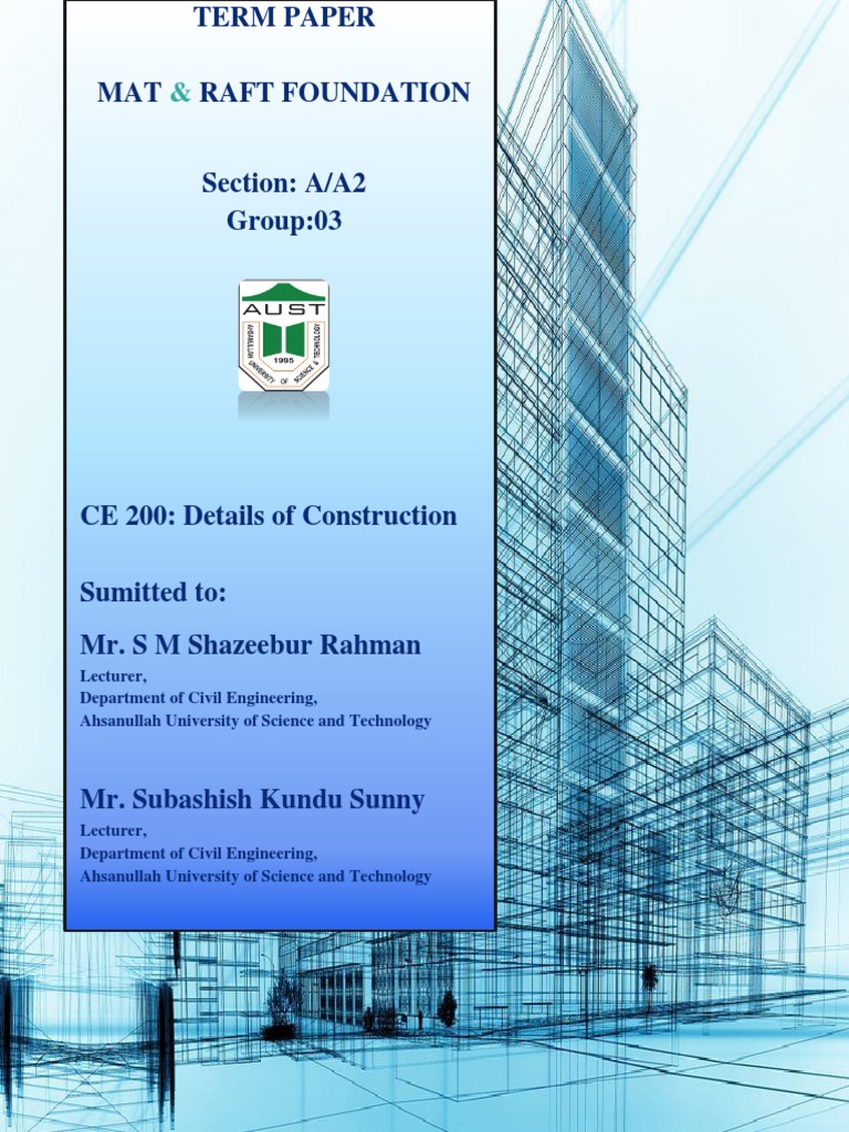 Term Paper - Mat & Raft Foundation | PDF