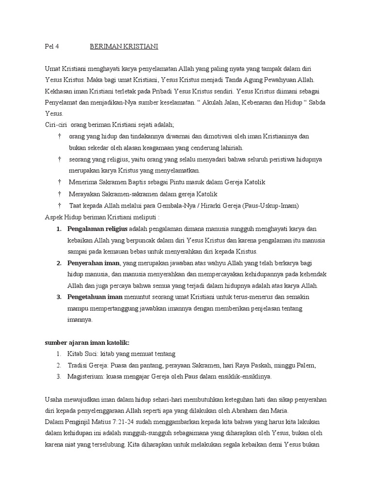 Beriman Kristiani | PDF