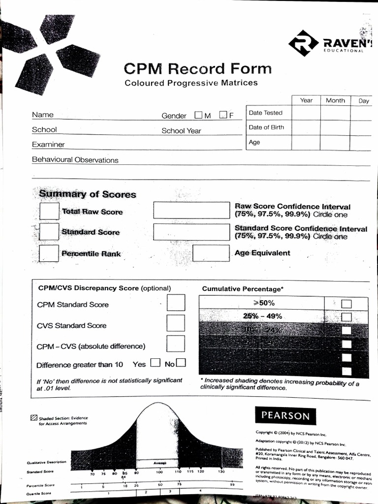 CPM Response Sheet | PDF