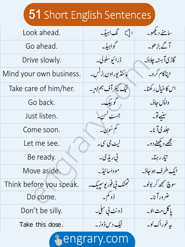 44 English Sentences | PDF