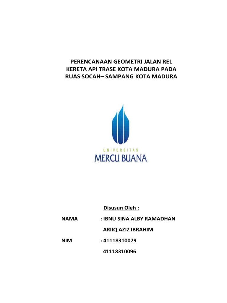 Perencanaan Geometri Jalan Rel Madura | PDF | Bisnis