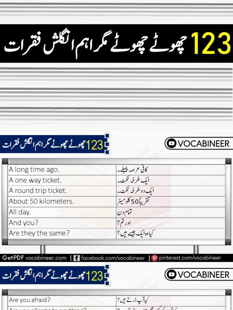 123 Basic English Sentences PDF | PDF