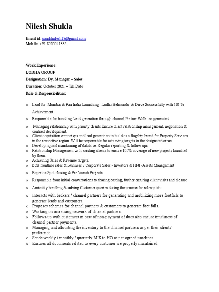 Nilesh Shukla MTDC | PDF