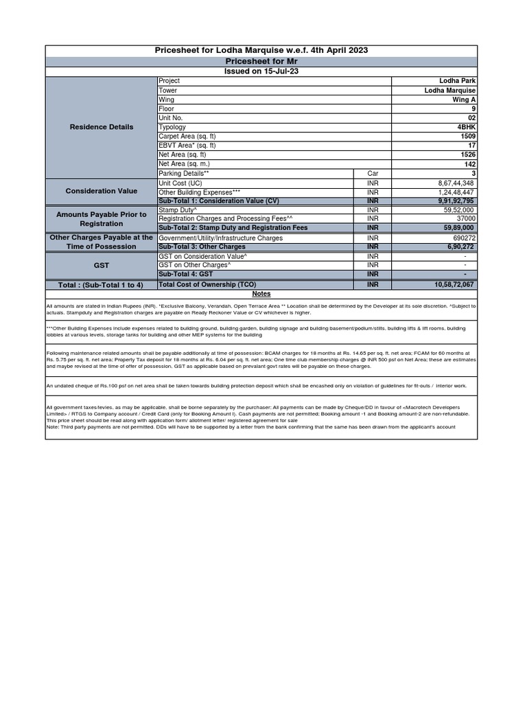 Marquise 902A Price Sheet | PDF | Payments | Cheque