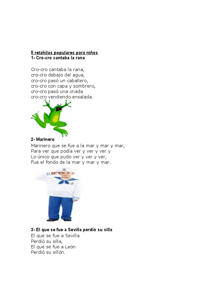 5 Retahílas Populares para Niños | PDF