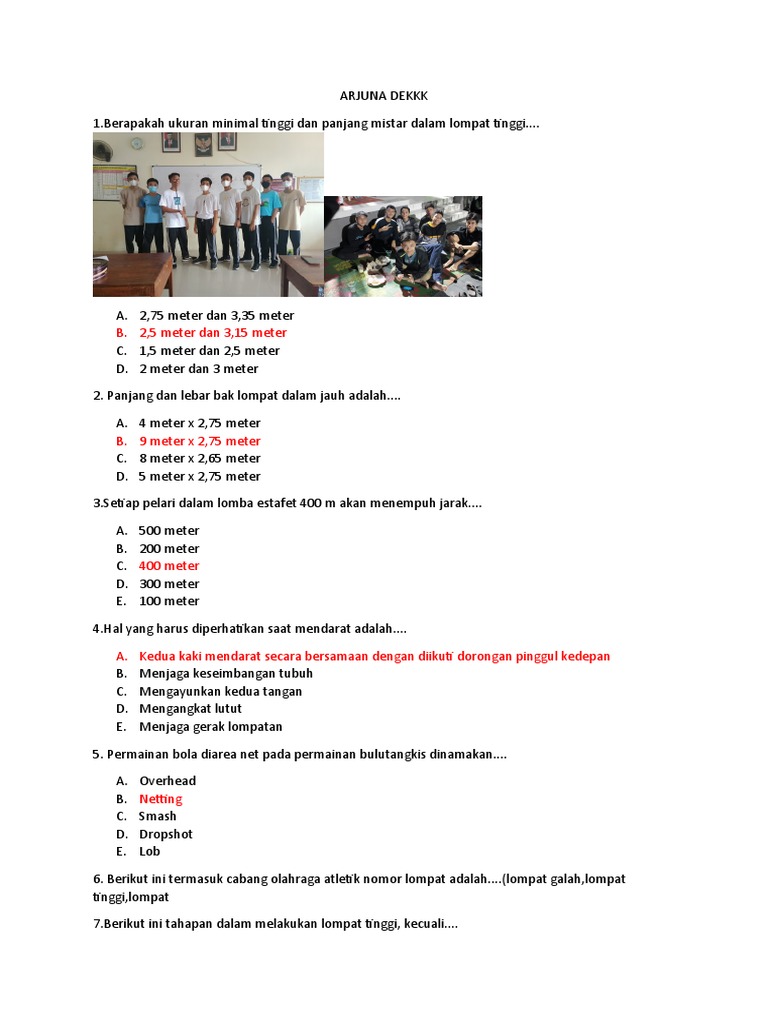 Arjuna PTS Pjok Dek. | PDF