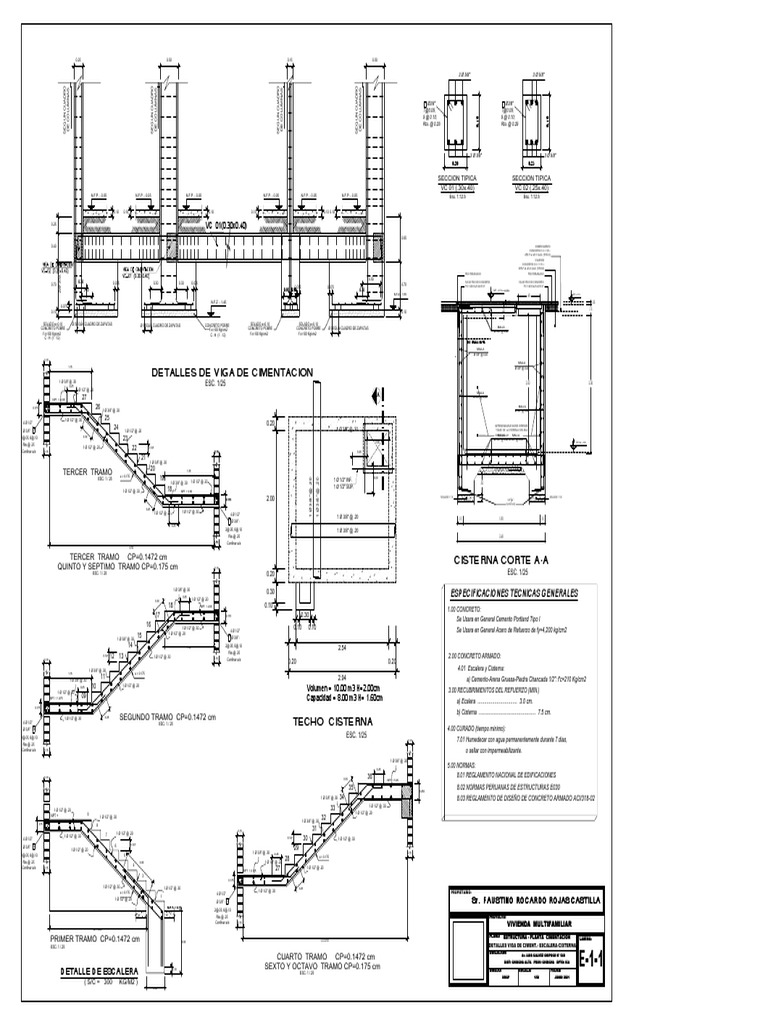 Est01.1 Rojas Castilla Escalera-Cisterna Fa1 | PDF