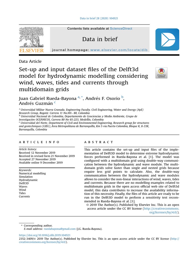 Set-Up and Input Dataset Files of The Delft3d | PDF | Oceans | Fluid Dynamics