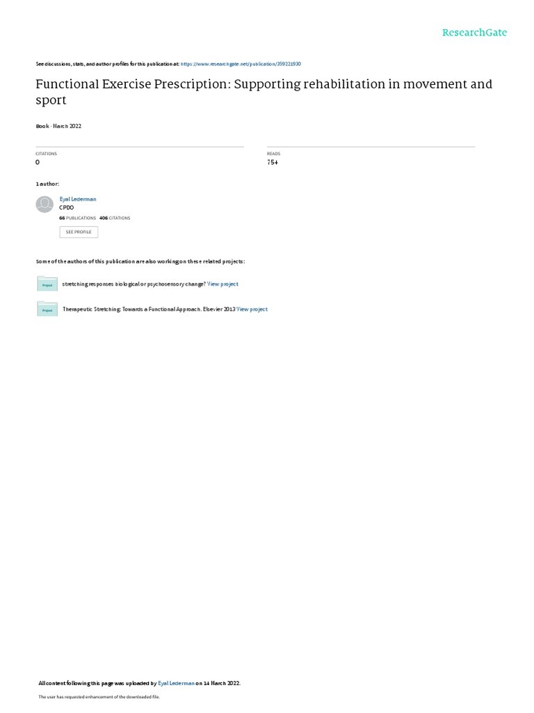 Leder Man Functional Exercise Prescription Page Sample | PDF | Physical ...