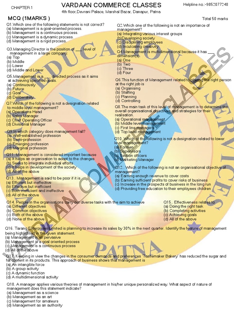 BST CH 1 Test 50 Marks | PDF | Business | Economies