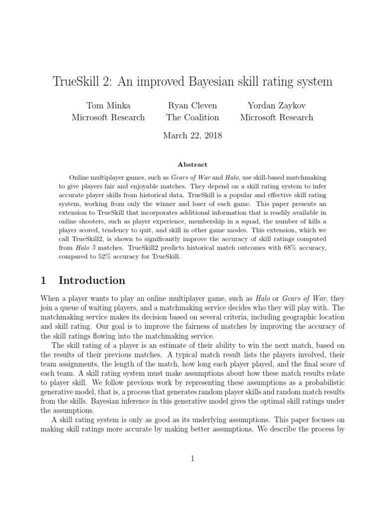 True Skill 2 | PDF | Variance | Statistics