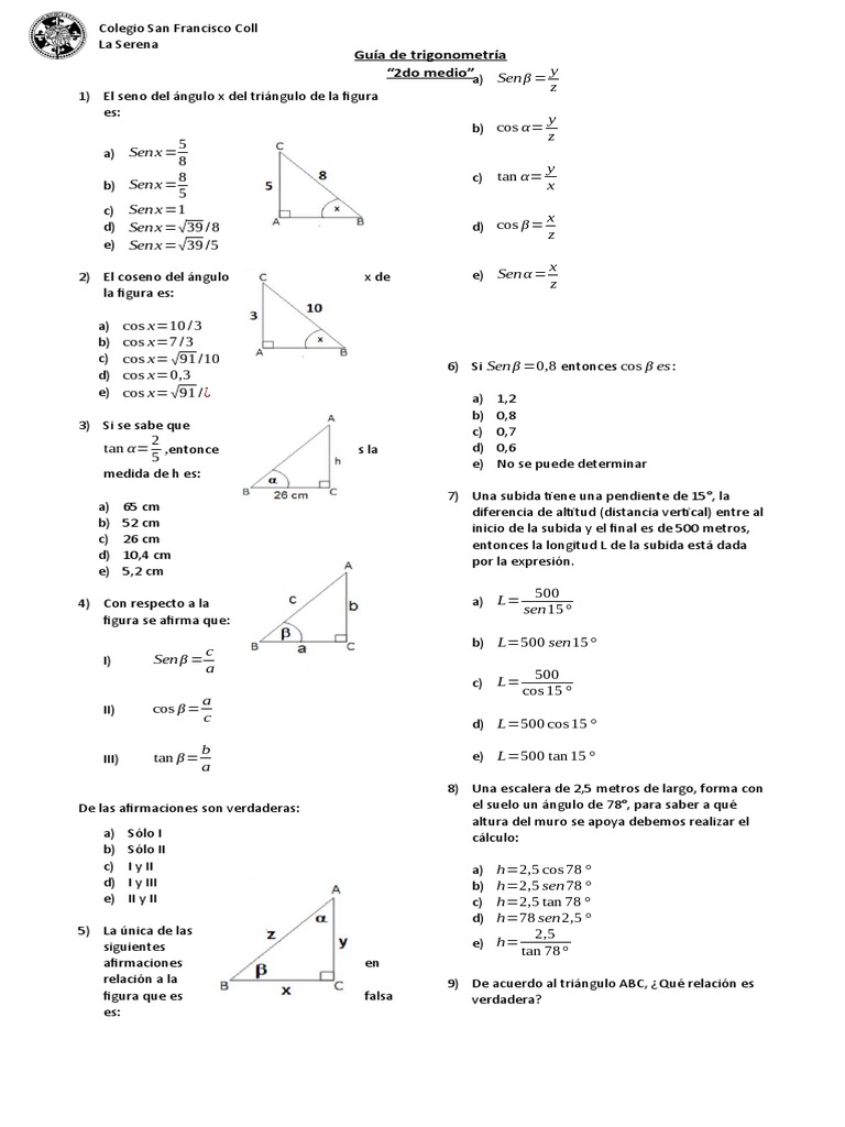 Guía N°2 De Trigonometría Pdf