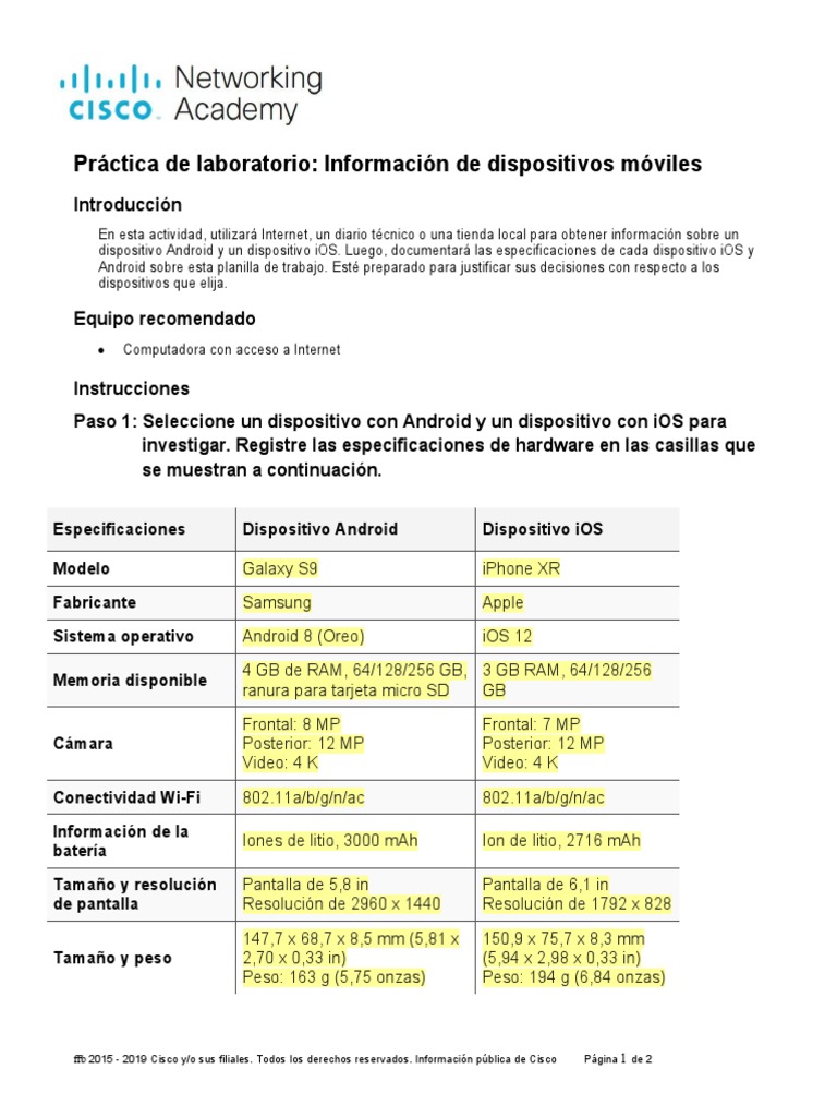 7.1.1.10 Lab - Mobile Device Information | PDF | Dispositivo móvil | Android (sistema operativo)