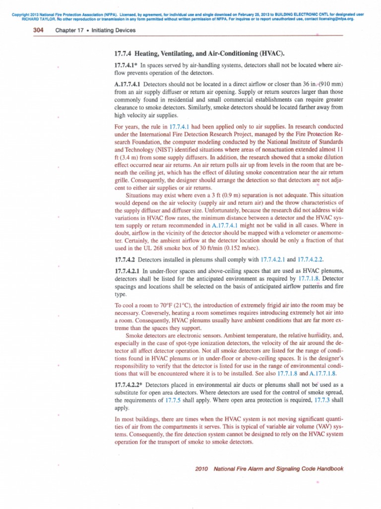 NFPA 72 - 2010 - Smoke Det & HVAC | PDF