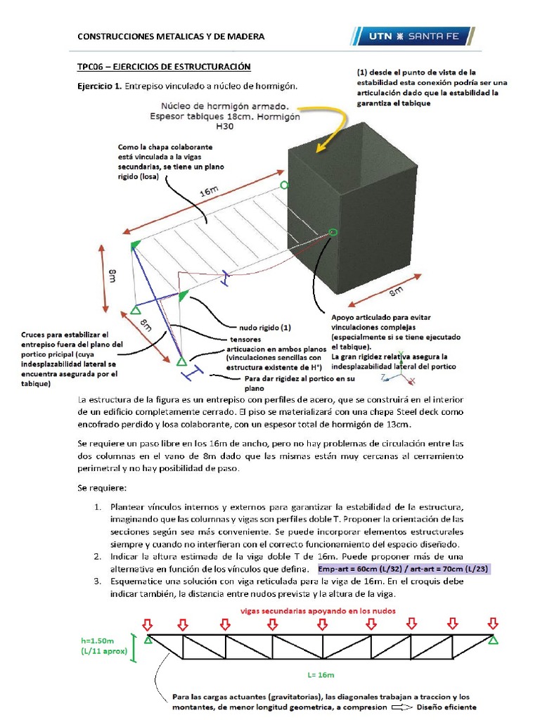 Estructuras Metálicas - Ejercicios Estructuración | PDF