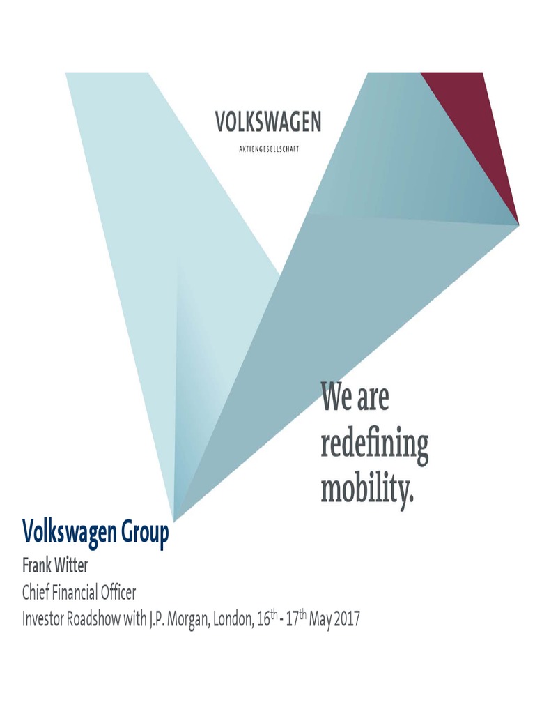 2017-05-17 Volkswagen Group Presentation MR Witter | PDF