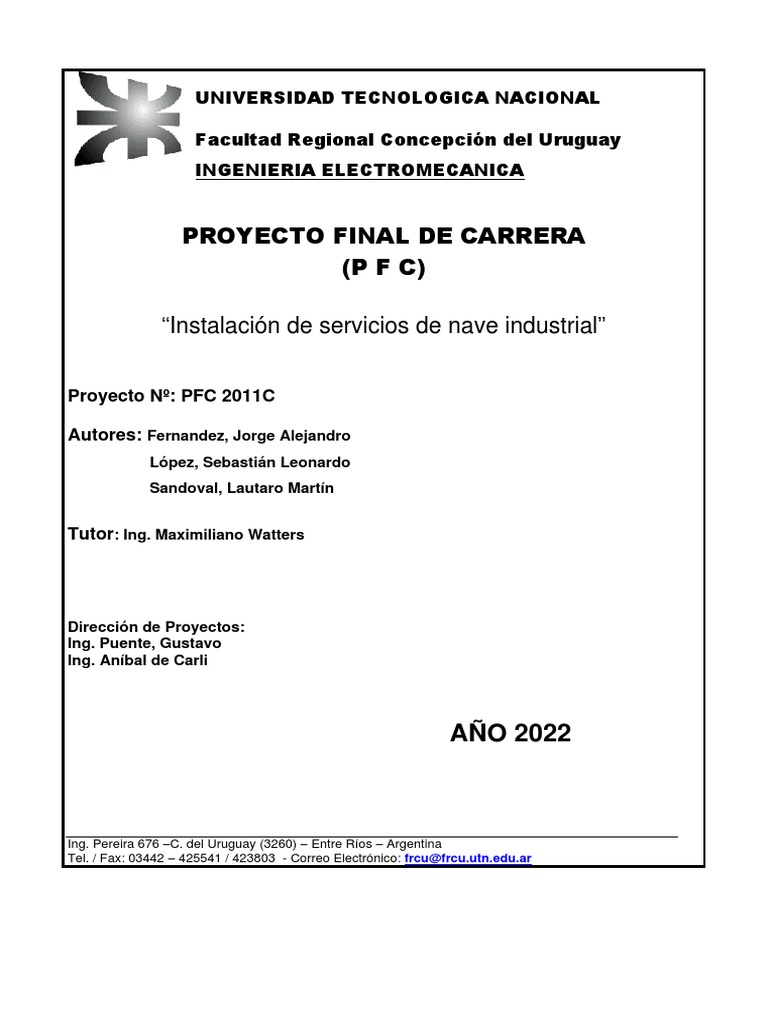 Pfc-2011c - Instalación de Servicios de Nave Industrial | PDF