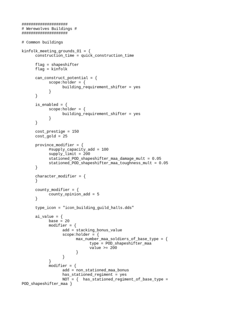 00 PoD Werewolves Buildings | PDF