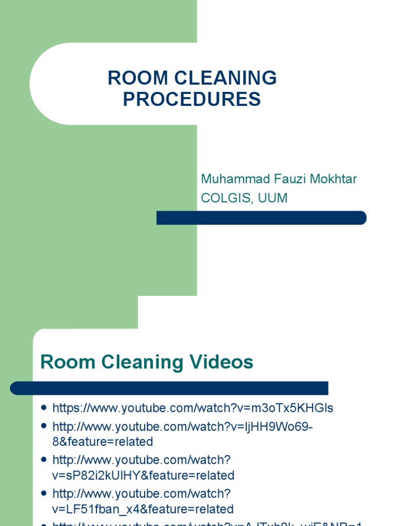 Housekeeping Room Cleaning Procedures | PDF | Bed | Textiles