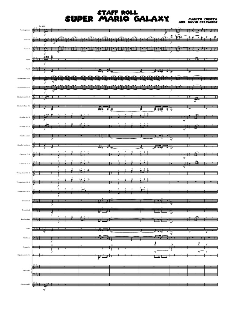 Super Mario Galaxy (STAFF ROLL) For Band | PDF