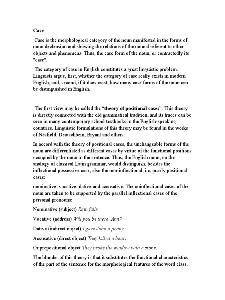 case in English | PDF