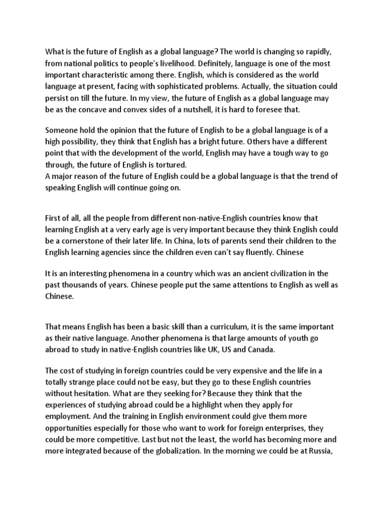 Future of English Language | PDF | English Language | Globalization