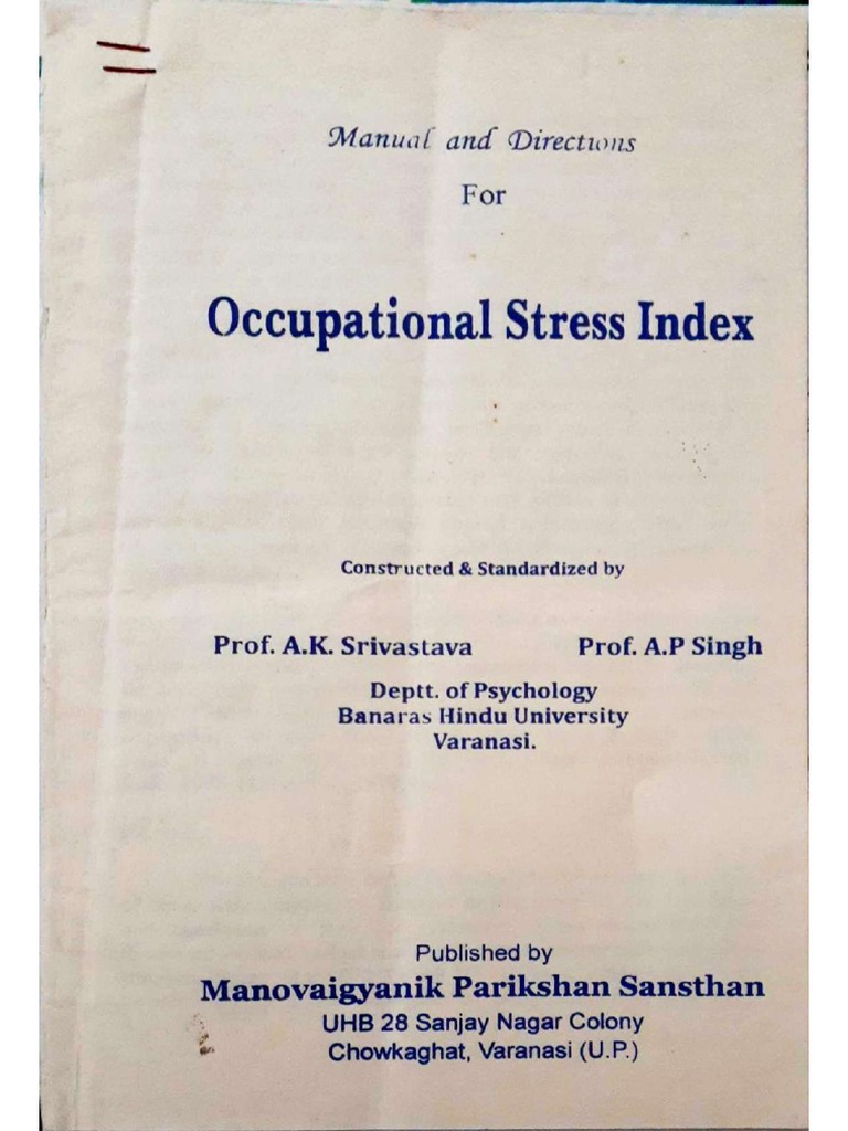 Occupational Stress | PDF