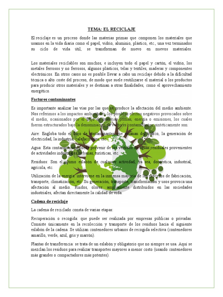 El Reciclaje | PDF